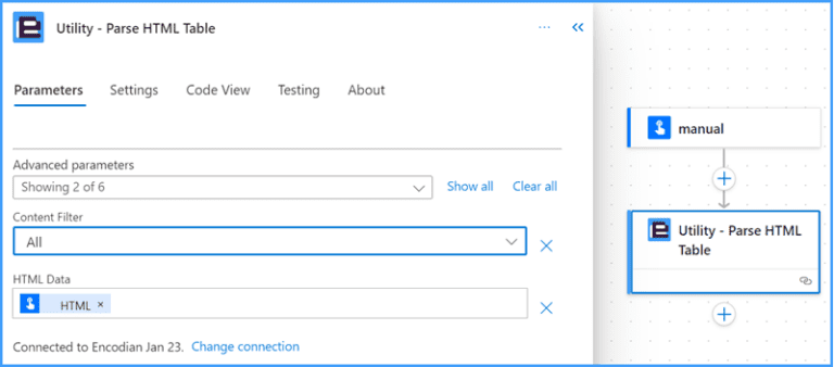 Get data from HTML tables in Power Automate — Encodian