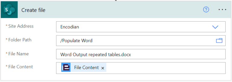 Generate Word documents with repeating tables using Power Automate
