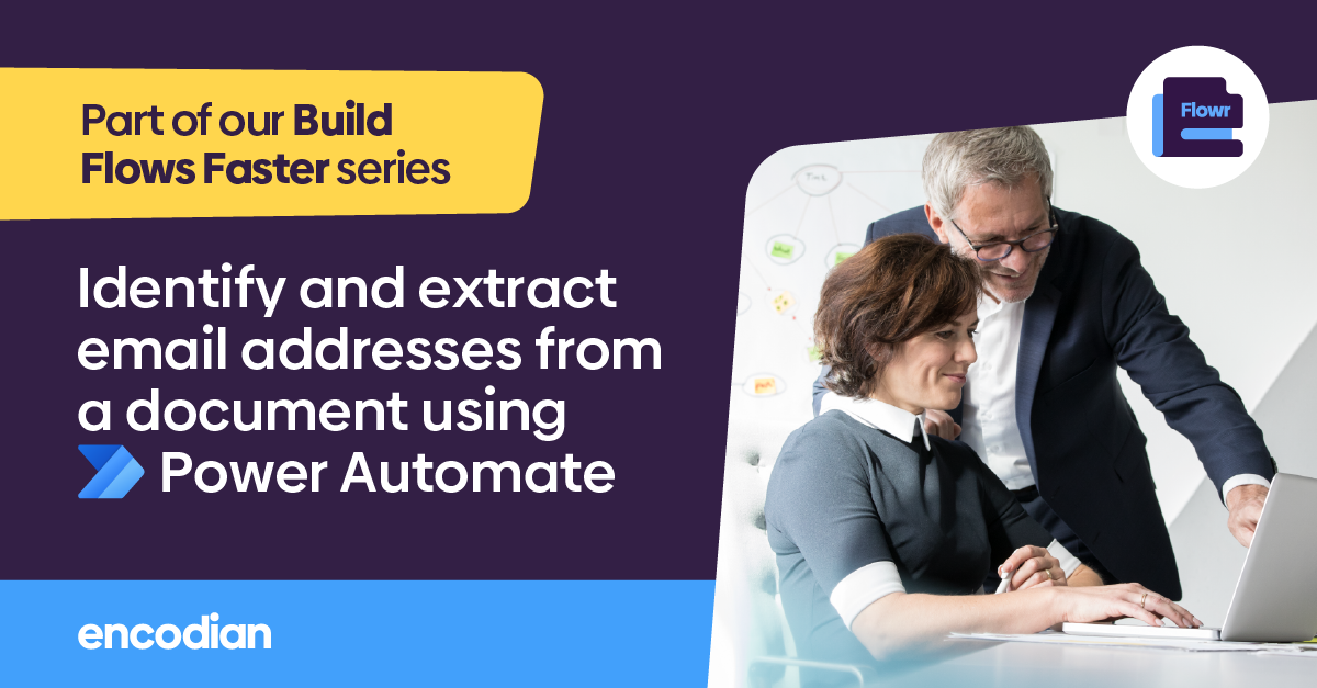 Extract email addresses from a document using Power Automate
