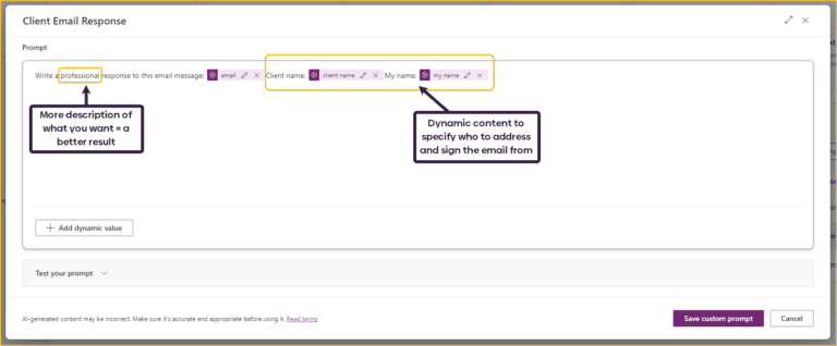 Using Custom AI Prompts in Power Apps and Power Automate — Encodian