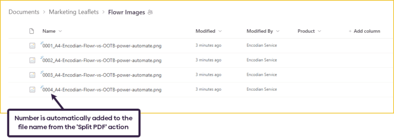 Split and Convert PDF Pages to PNG Files in Power Automate — Encodian