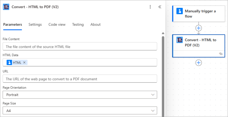 Convert HTML to PDF in Power Automate using a Flexbox layout