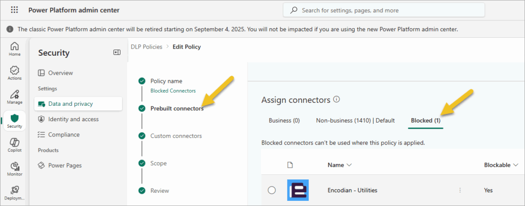 Blocked by Data Loss Prevention (DLP) policy in Power Automate