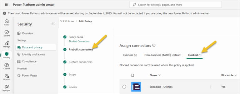 Blocked by Data Loss Prevention (DLP) policy in Power Automate