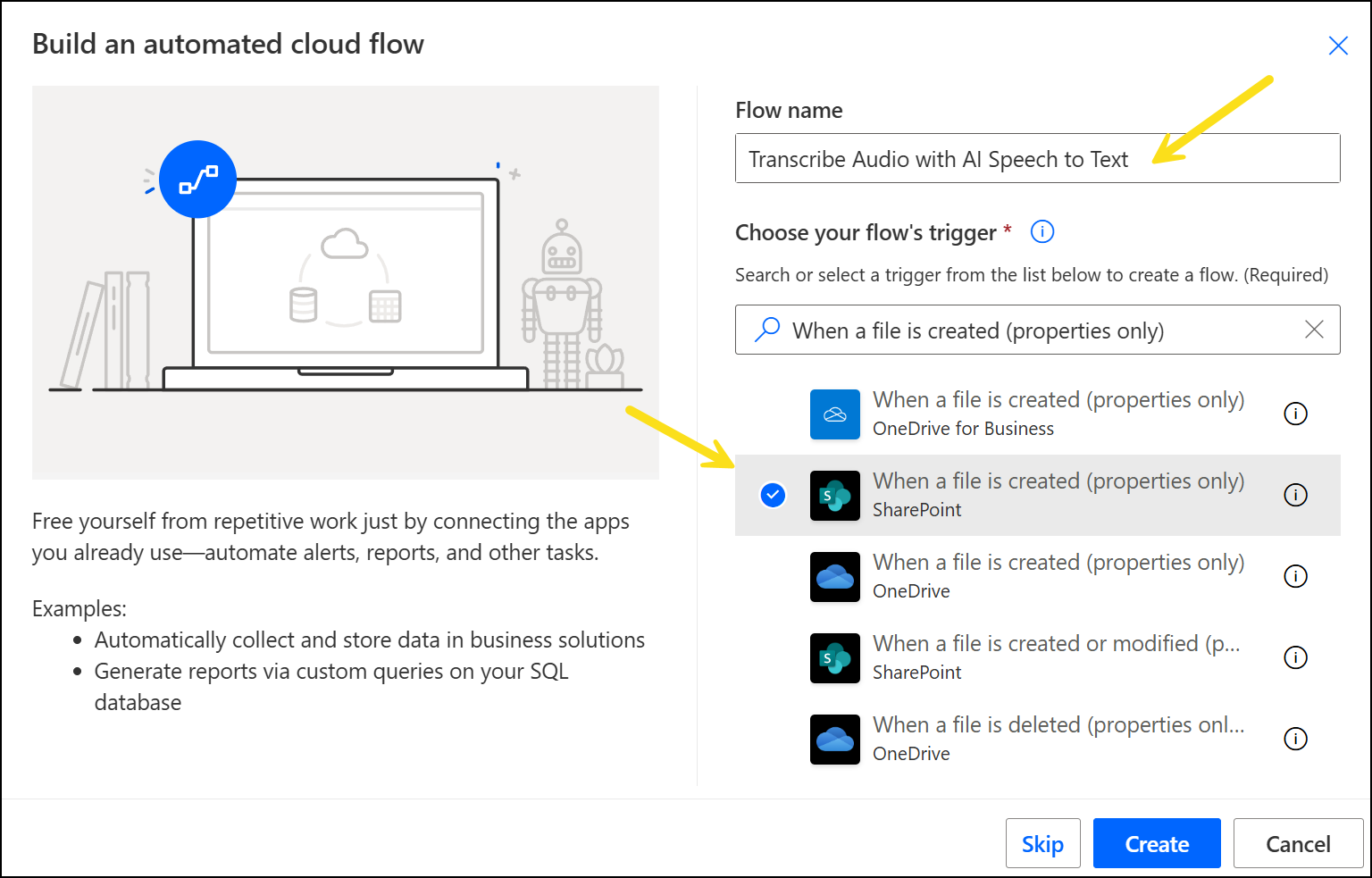 Transcribe Audio with AI in Microsoft Power Automate