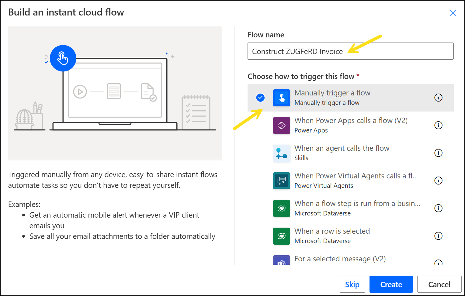 Create a ZUGFeRD Invoice with Power Automate
